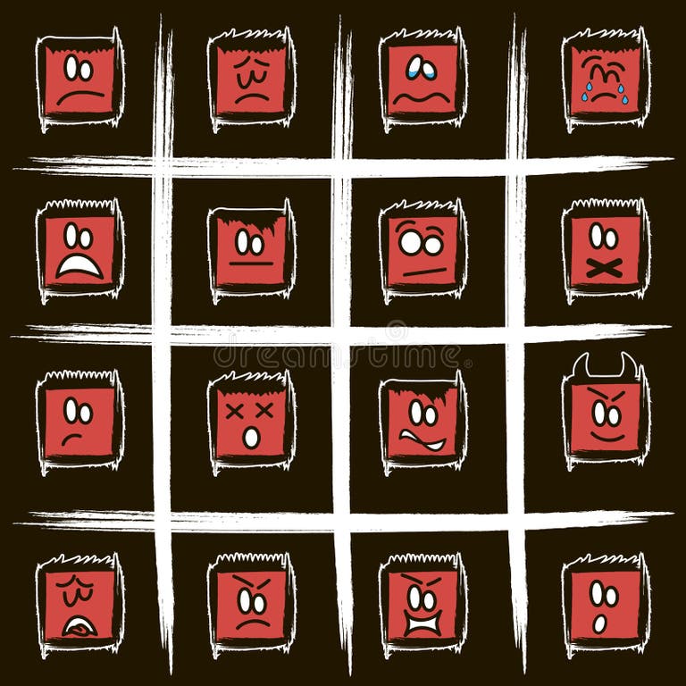 Negative square smilies stock vector. Illustration of design - 66050841