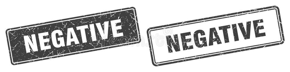 Negative Stamp Set. Negative Square Grunge Sign Stock Vector ...