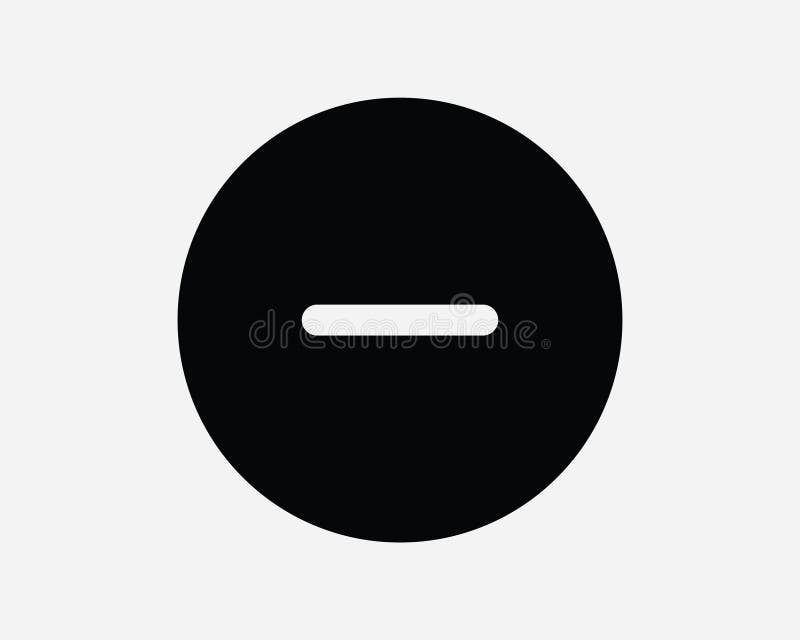 Negative Terminal Solid Circle Icon Battery Charge Minus Sign Black ...