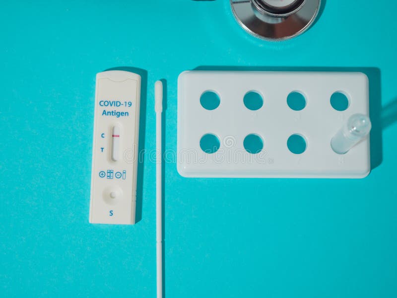 Negative Test Result Using COVID-19 Rapid Testing Device. Stock Photo ...
