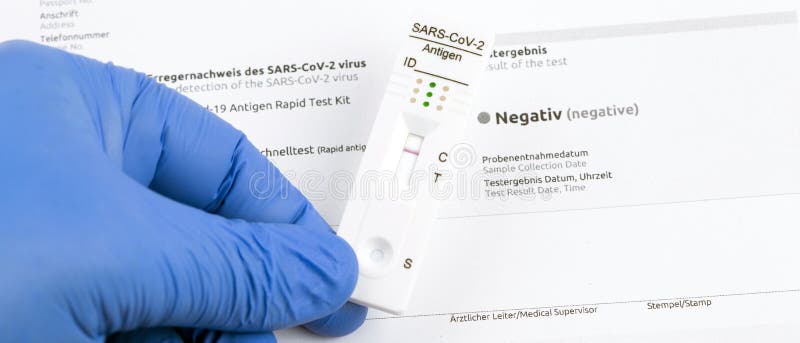 Negative Test Result by Using Rapid Test Device for COVID-19 Stock ...