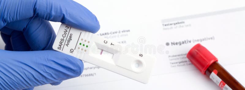 Negative Test Result by Using Rapid Test Device for COVID-19 Stock ...