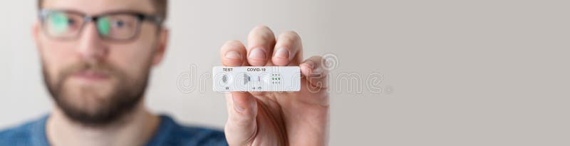 Negative Test Result by Using Rapid Test Device for COVID-19 Stock ...