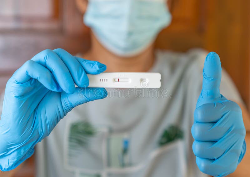 Negative Test Result by Using Rapid Test Device for COVID-19 Stock ...