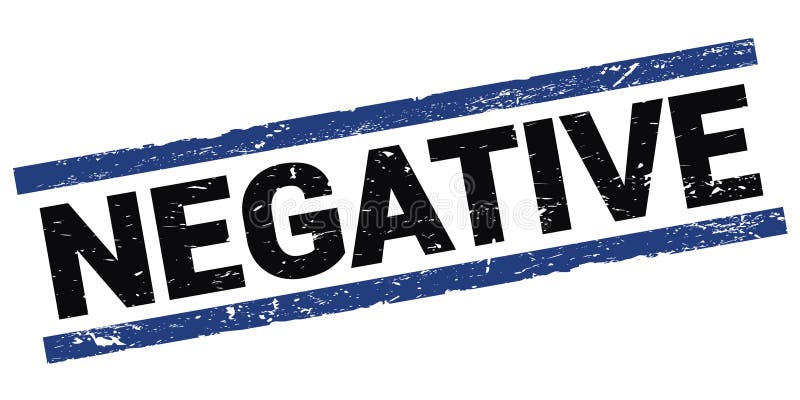 NEGATIVE Text on Black-blue Rectangle Stamp Sign Stock Illustration ...