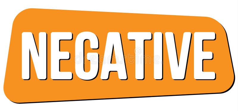 NEGATIVE Text on Orange Trapeze Stamp Sign Stock Illustration ...