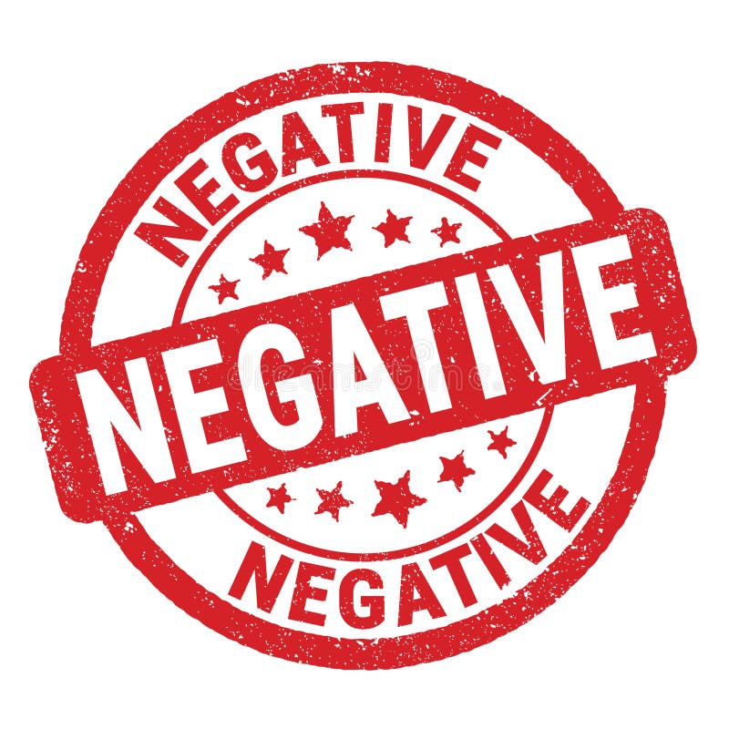 NEGATIVE Text Written on Red Round Stamp Sign Stock Illustration ...