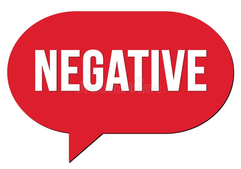 NEGATIVE Text Written in a Red Speech Bubble Stock Illustration ...