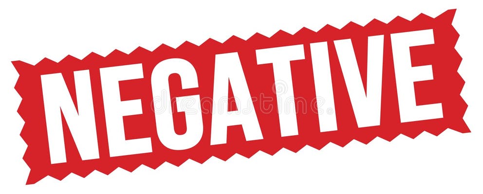 NEGATIVE Text Written on Red Stamp Sign Stock Illustration ...