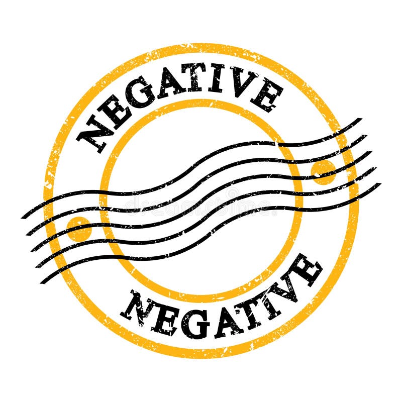 NEGATIVE Text on Yellow-black Round Stamp Sign Stock Illustration ...