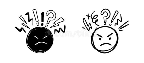 Negative Thinking, Bad Experience Feedback Hand Drawn Icon, Unhappy ...