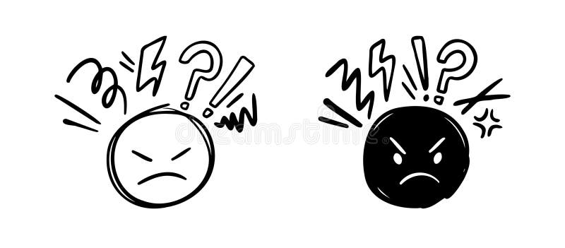 Negative Thinking, Bad Experience Feedback Hand Drawn Icon, Unhappy ...