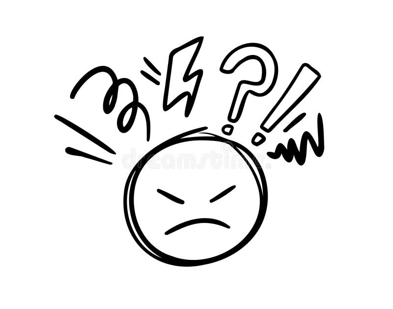 Negative Thinking, Bad Experience Feedback Hand Drawn Icon, Unhappy ...