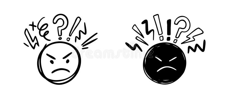 Negative Thinking, Bad Experience Feedback Hand Drawn Icon, Unhappy ...