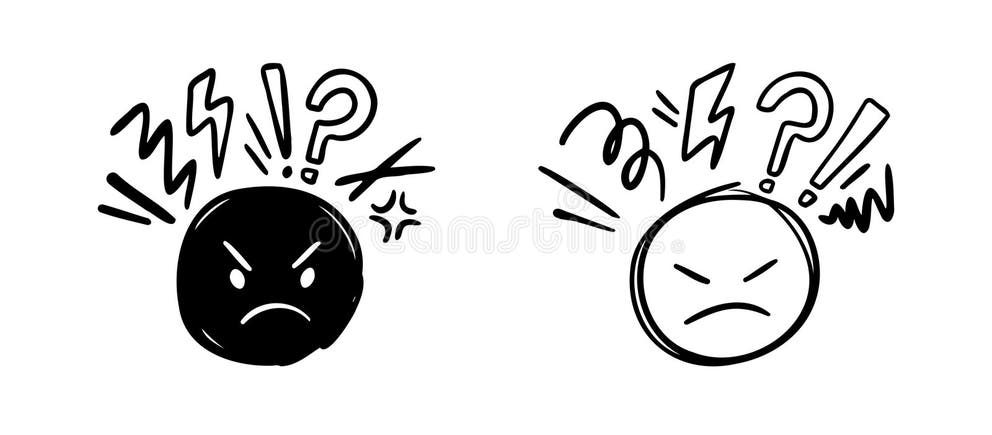 Negative Thinking, Bad Experience Feedback Hand Drawn Icon, Unhappy ...