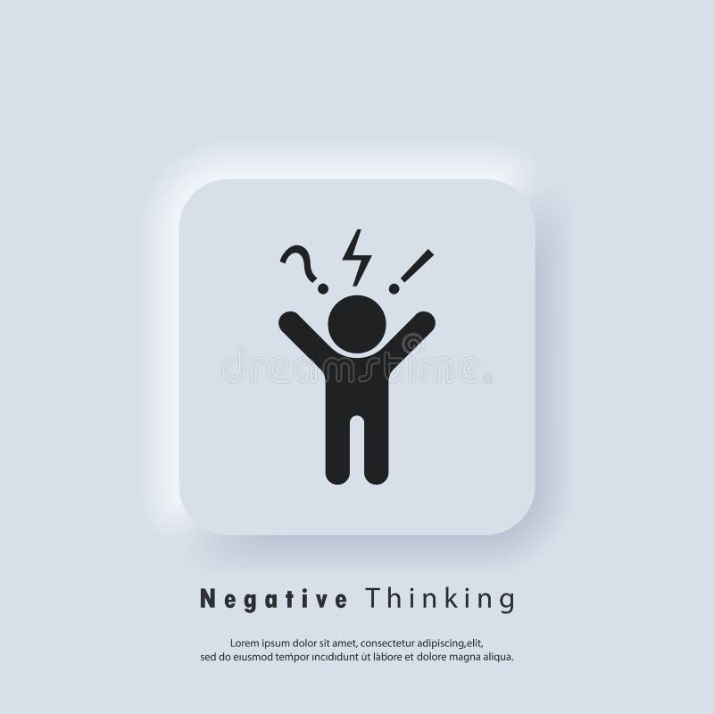 Negative Thinking Icon Logo. Bad Experience Feedback, Unhappy Client ...