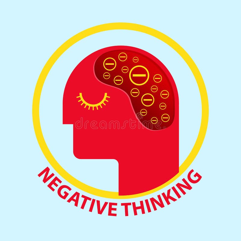 Negative thinking icon. stock illustration. Illustration of think ...