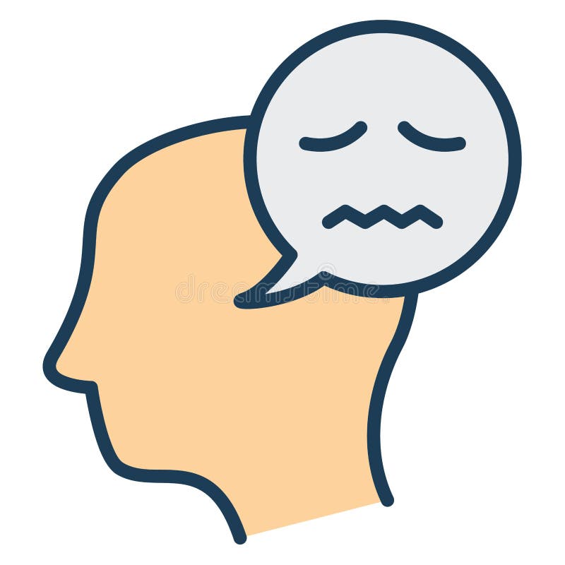 Negative Thinking Single Isolated Icon with Filled Line Style Stock ...