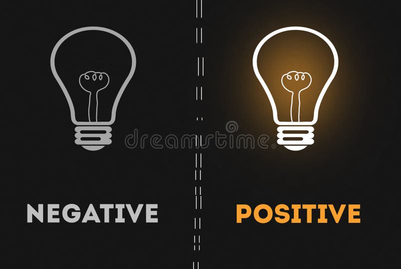 Negative Thinking Vs Positive Thinking Light Bulb Concept Stock Photo ...