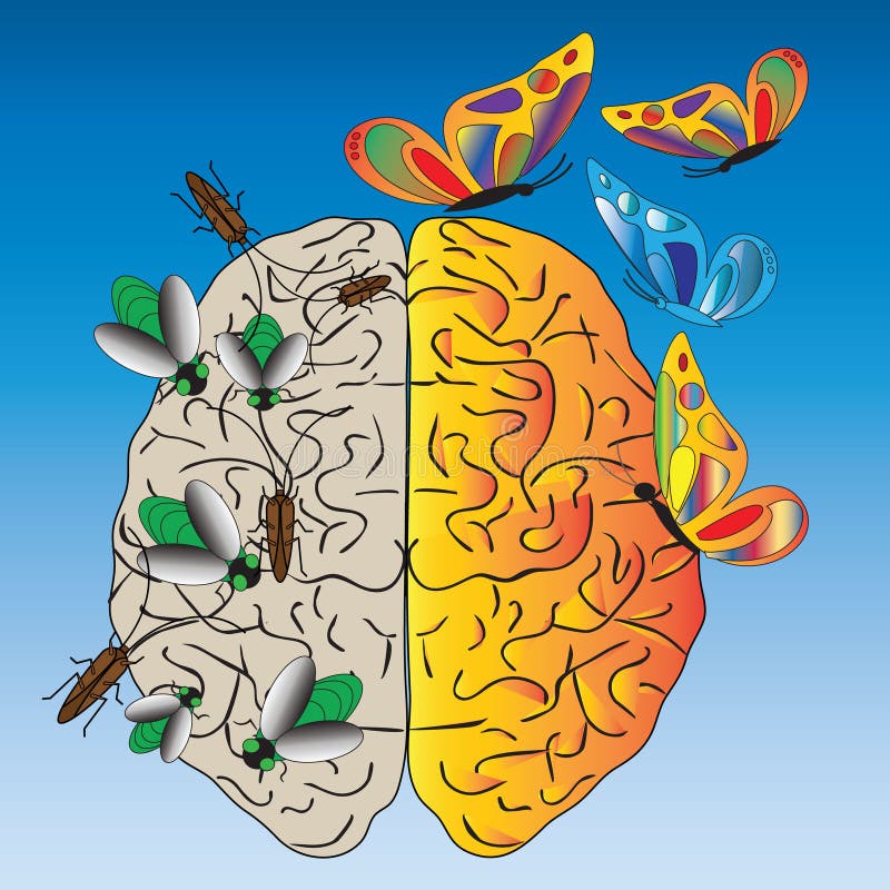 Negative Thoughts, Addiction and the Temptation. Stock Vector ...