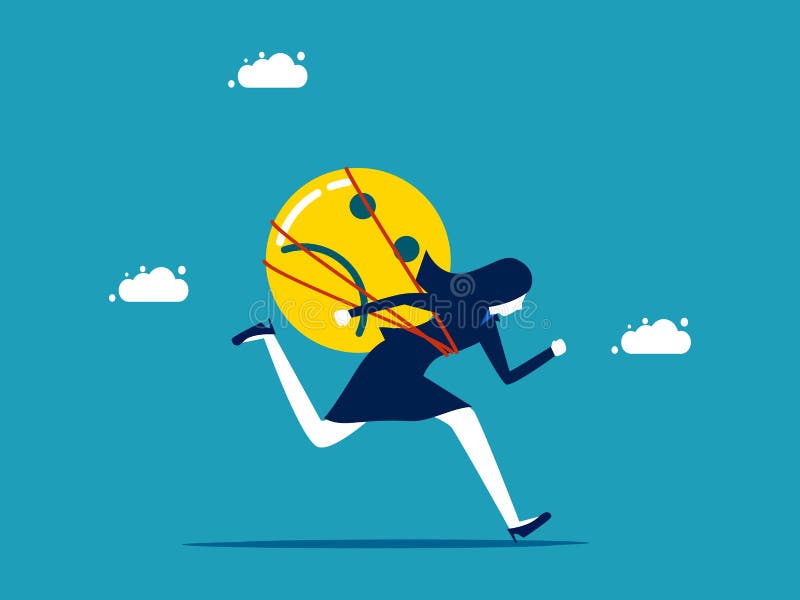 Negative Thoughts. Businesswoman with a Sad Face Running Forward Stock ... Negative Thoughts. Businesswoman with a Sad Face Running Forward Stock ...