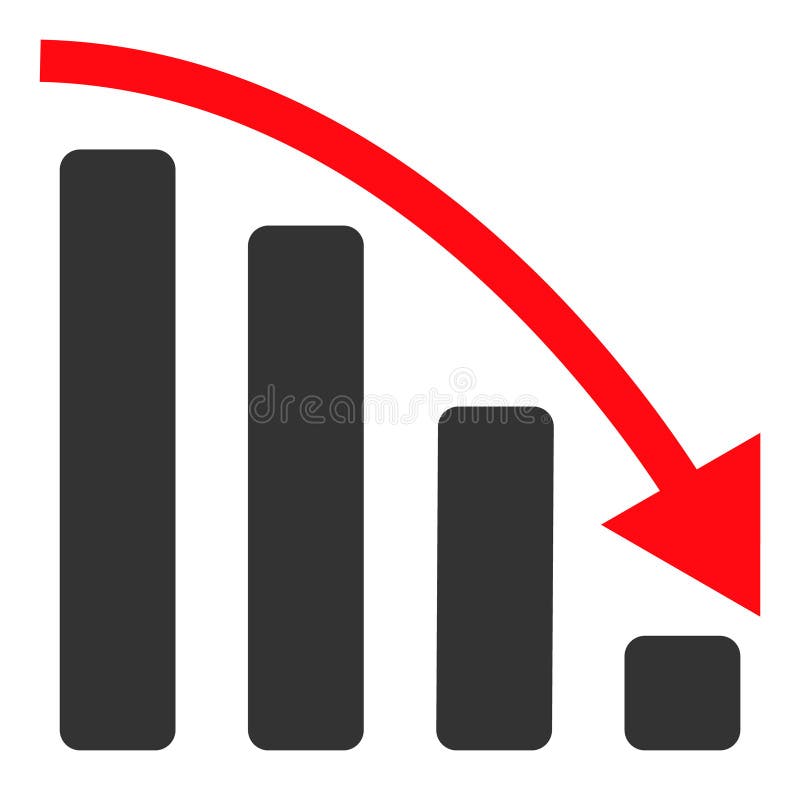 Negative Trend - Raster Icon Illustration Stock Illustration ...