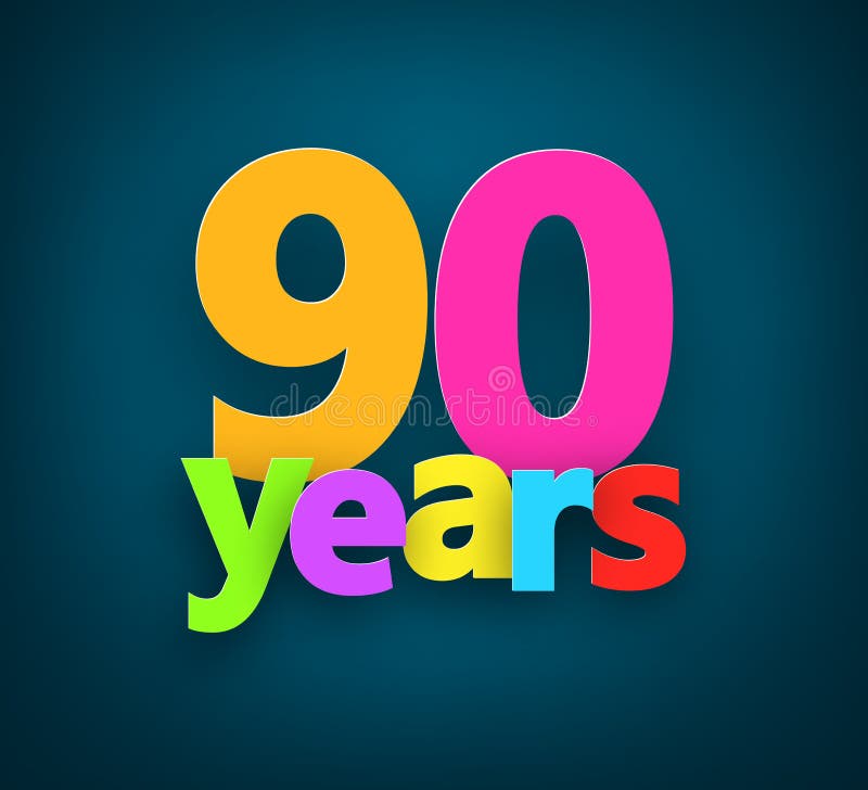 Negentig Jaar Verjaardags Gouden Het Ontwerp Van Het ...