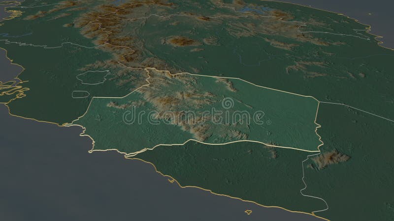 Negeri Sembilan, Malaysia - Outlined. Relief Stock Illustration ...