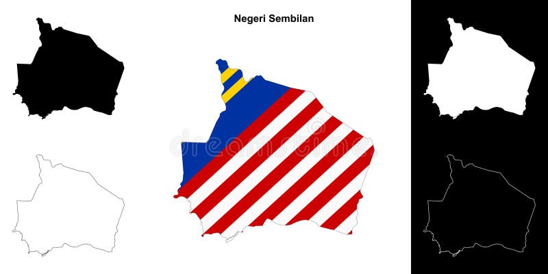Negeri Sembilan Outline Map Stock Illustration - Illustration of ...