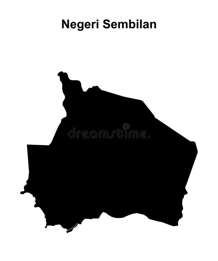 Negeri Sembilan Outline Map Stock Vector - Illustration of design ...