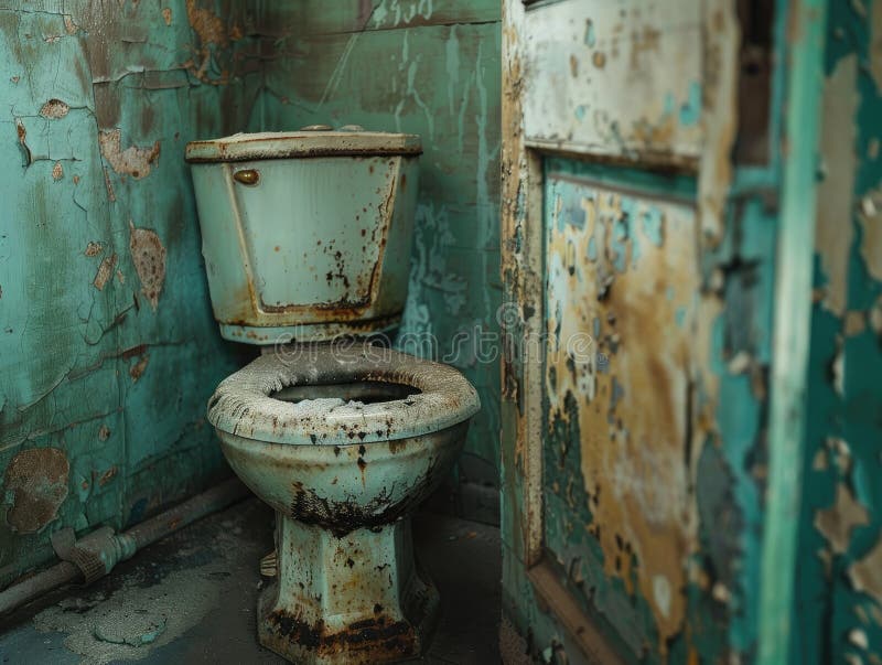 Neglected Bathroom with Dirty Toilet and Peeling Walls Stock ... Neglected Bathroom with Dirty Toilet and Peeling Walls Stock ...
