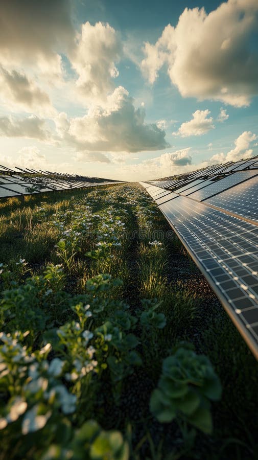 Neglected Solar Farm with Damaged Panels Showing Decay Theme Stock ...