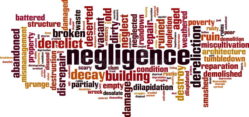 Negligence word cloud stock vector. Illustration of decayed - 233010205