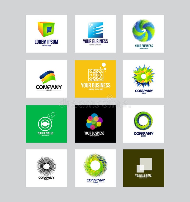 Negocio Logo Set Corporativo Ilustración del Vector - Ilustración de ...