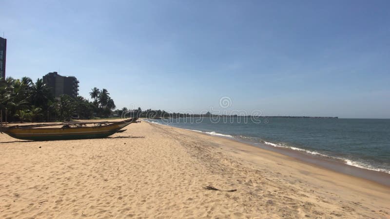 Negombo, Sri Lanka, Beach Sea and Boat Stock Footage - Video of door ...