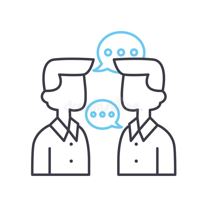 Negotiate Line Icon, Outline Symbol, Vector Illustration, Concept Sign ...