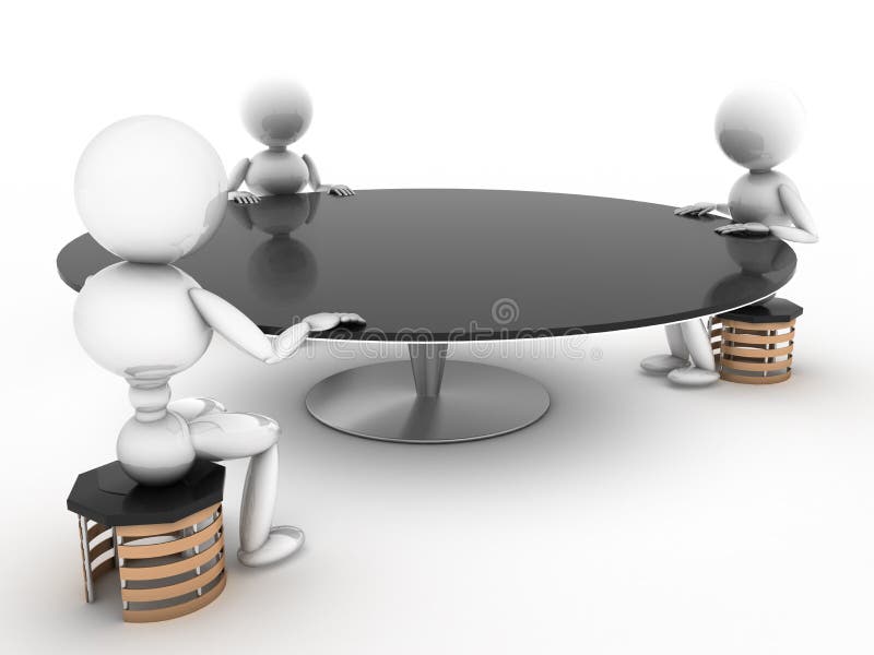 Negotiating Table with People #3 Stock Illustration - Illustration of ...