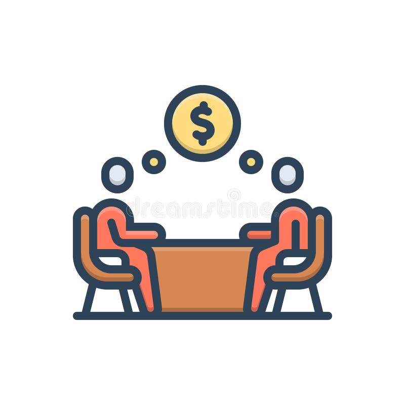Color Illustration Icon for Negotiation, Chat and Communication Stock ...