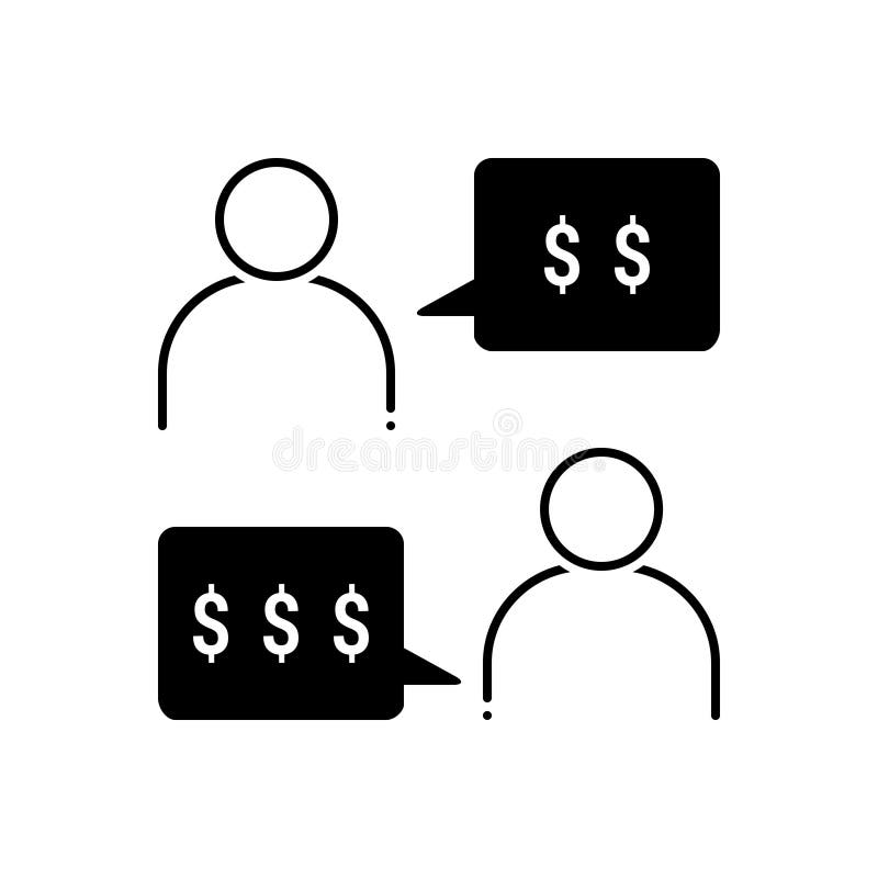 Black Solid Icon for Negotiation, Conversation and Agreement Stock ...