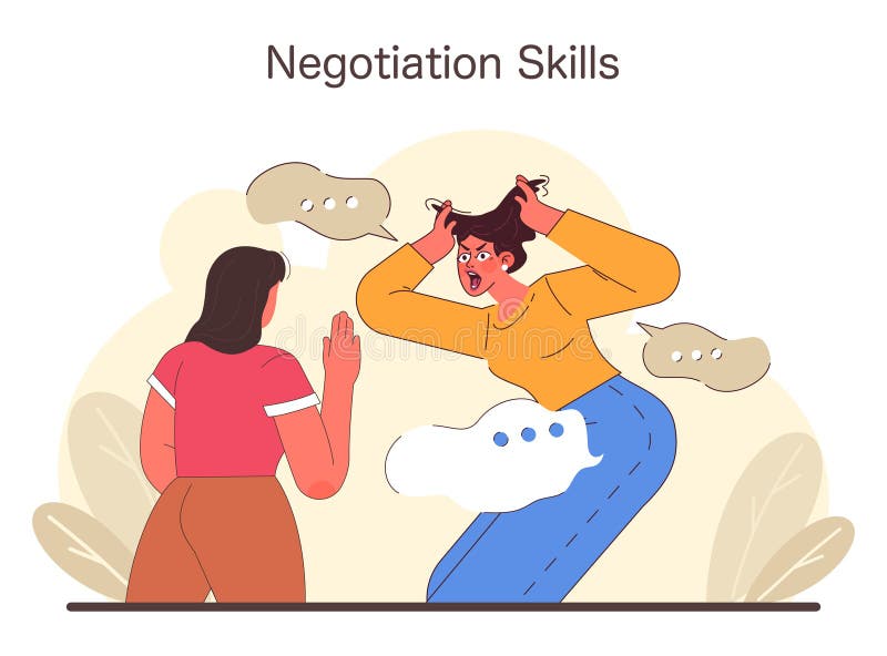 Negotiation Skills Concept. Flat Vector Illustration Stock Vector ...