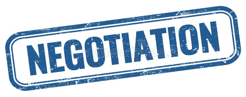 NEGOTIATION Text on Blue Grungy Vintage Stamp Stock Illustration ...
