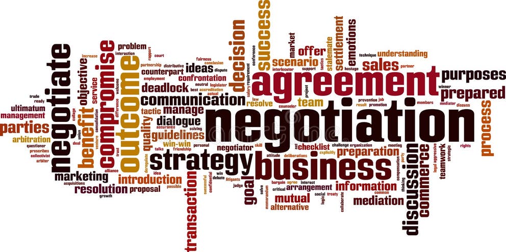 Negotiation word cloud stock vector. Illustration of difference - 269040932