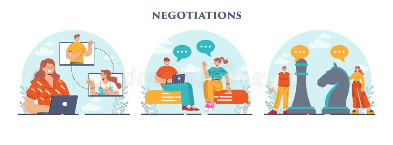 Negotiations Concept Set. Opinions, Directions, Interests and Points ...