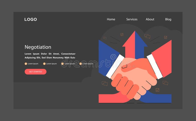 Negotiations Dark or Night Mode Stock Vector - Illustration of solution ...