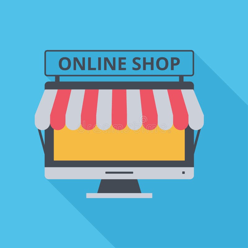 Negozio online dell'icona illustrazione di stock. Illustrazione di ...