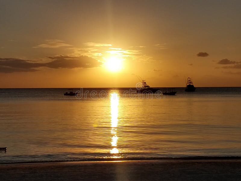 Negril Beach Sunset Sand Sea Stock Image - Image of beach, sunset ...