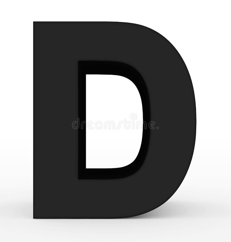 Negro De La Letra D 3d Aislado En Blanco Stock de ilustración ...