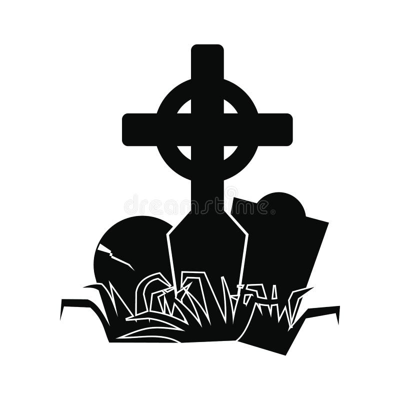 Negro Del Icono De La Tumba Ilustración del Vector - Ilustración de ...