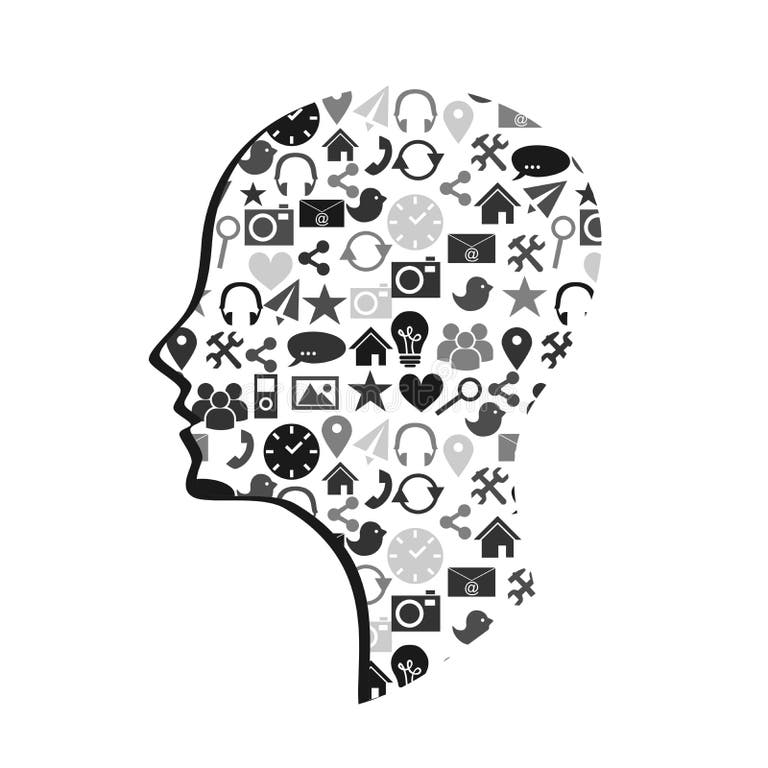 Negro del perfil las TIC ilustración del vector. Ilustración de ...