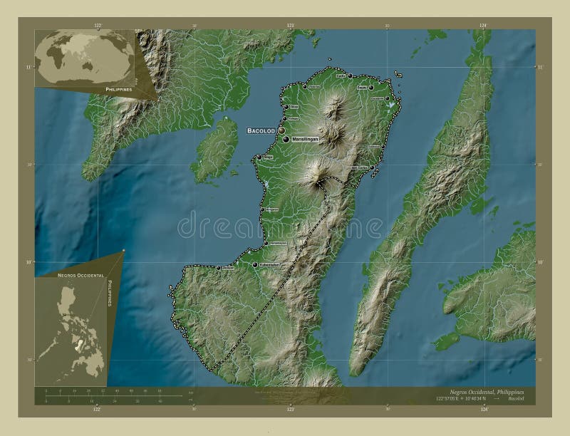 Negros Occidental, Philippines. Wiki. Labelled Points of Cities Stock ...